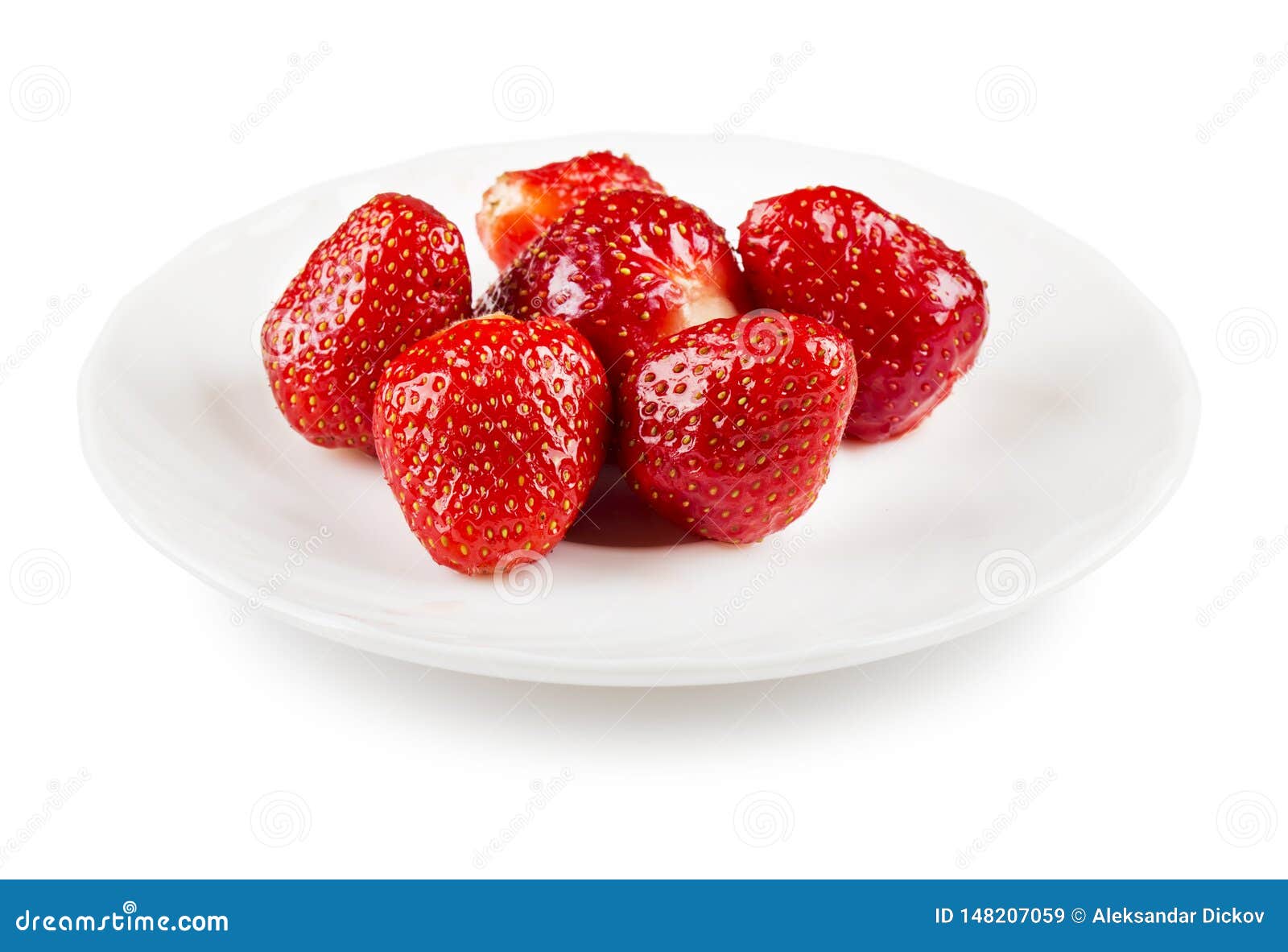Strawberries on plate stock image. Image of shiny, natural - 148207059
