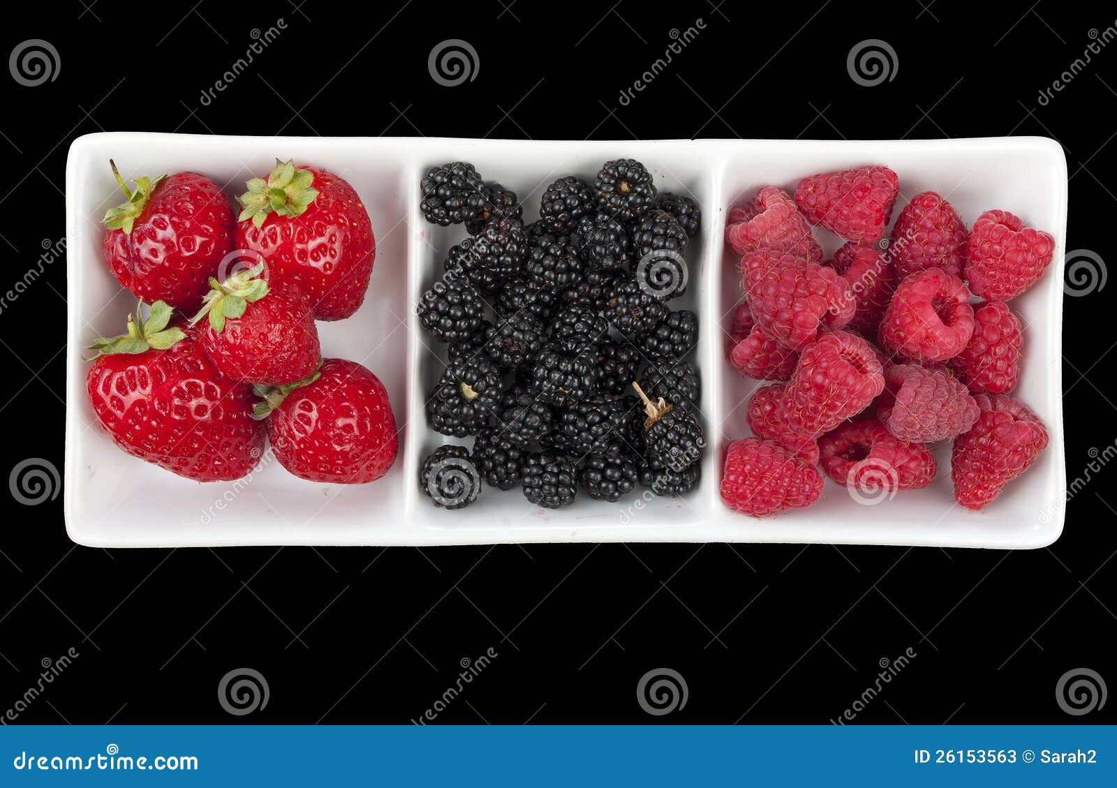 Strawberries, Raspberries and Blackberries Stock Image - Image of three ...