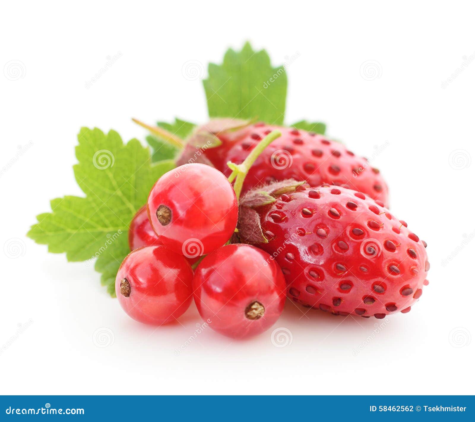 Strawberries and Red Currants Stock Photo - Image of berries, heap ...