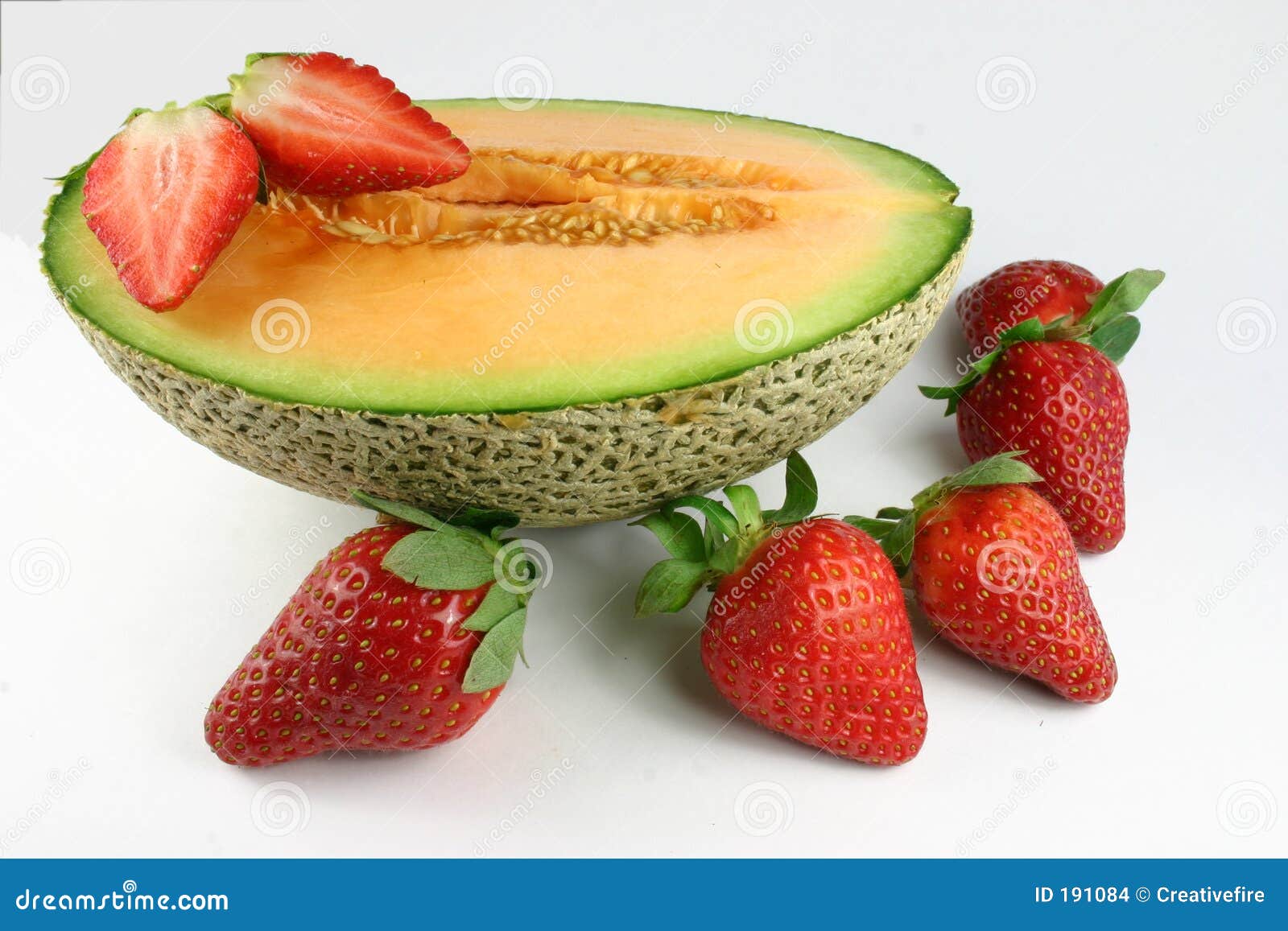Strawberries Rockmelon stock photo. Image of diet, nature - 191084