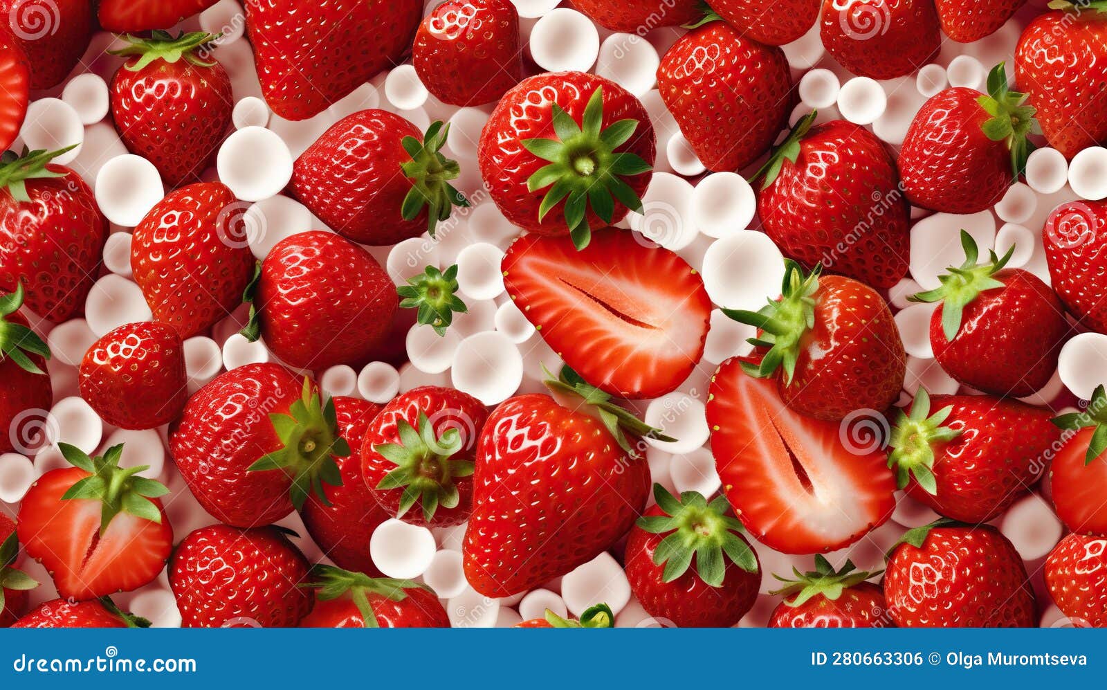Strawberries are Scattered Randomly Around an Image. Generative AI ...