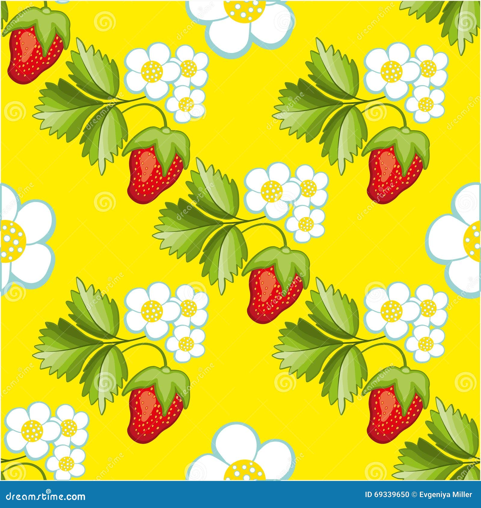 Strawberries Seamless Hand Drawn Vector Pattern Stock Vector ...