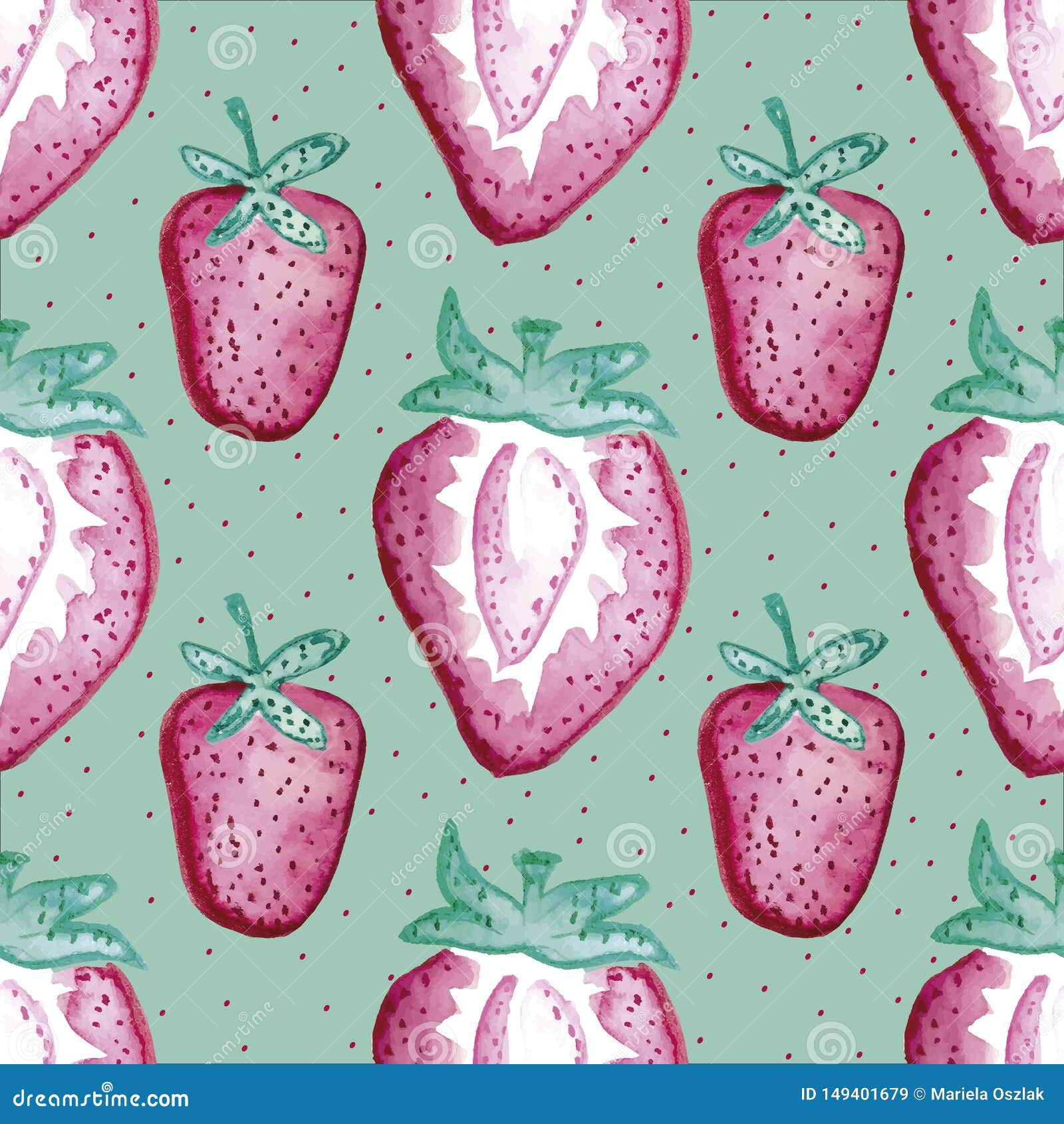STRAWBERRIES SEAMLESS PATTERN REPEAT TILE Stock Illustration ...