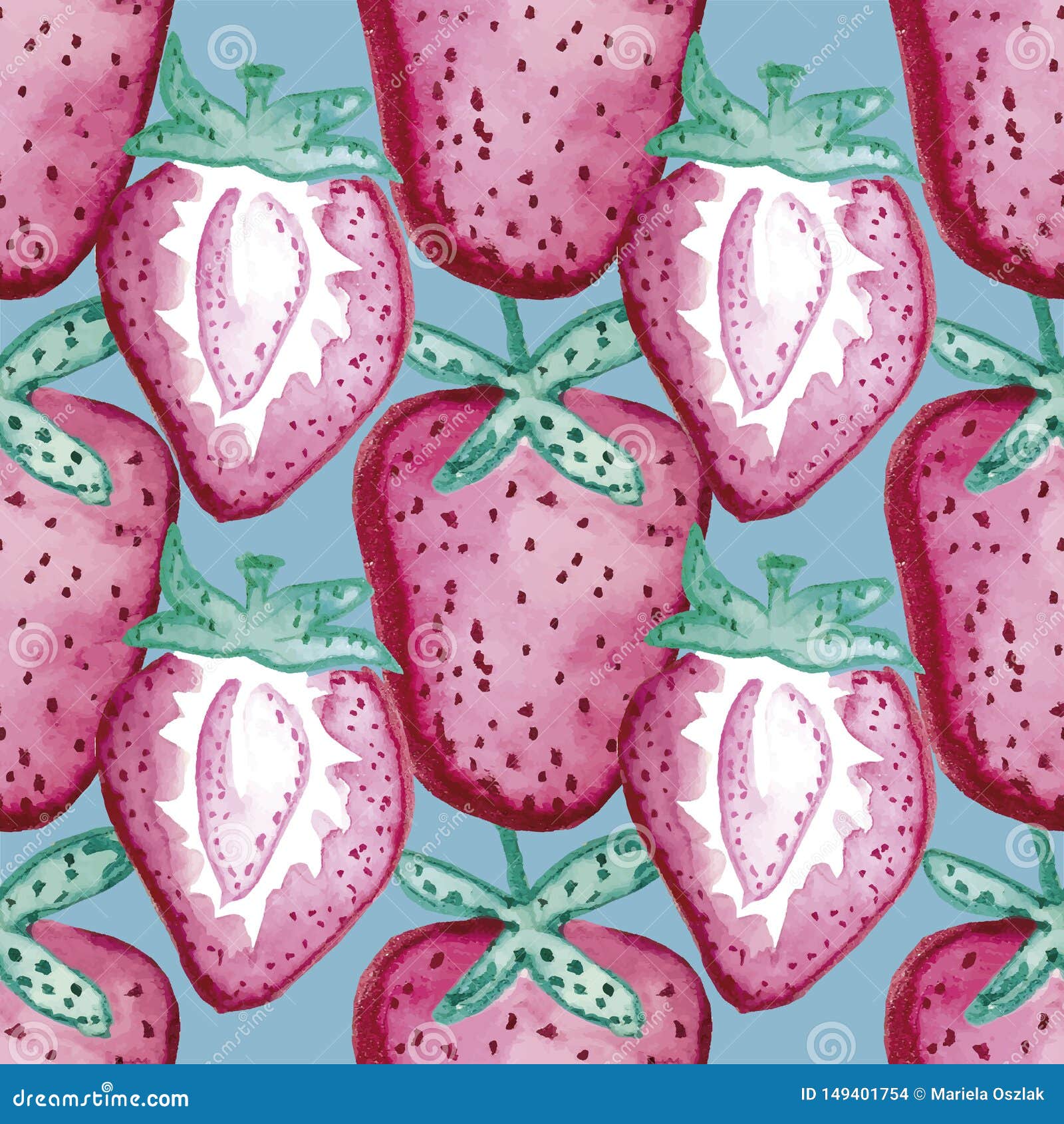 STRAWBERRIES SEAMLESS PATTERN REPEAT TILE Stock Illustration ...