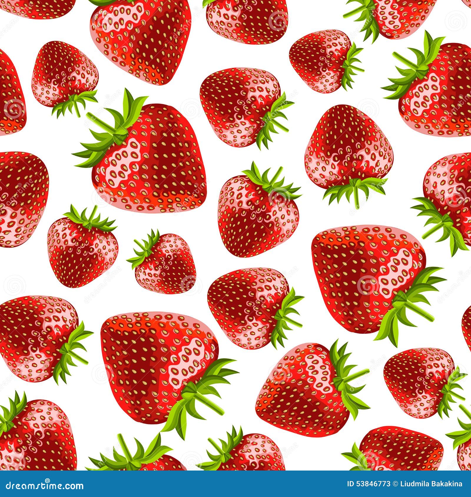 Strawberries Seamless Pattern Stock Vector - Illustration of dessert ...
