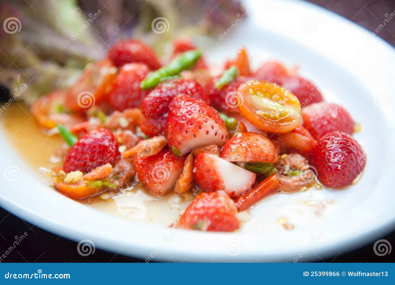 Strawberries Spicy Salad with Chili Stock Photo - Image of breakfast ...