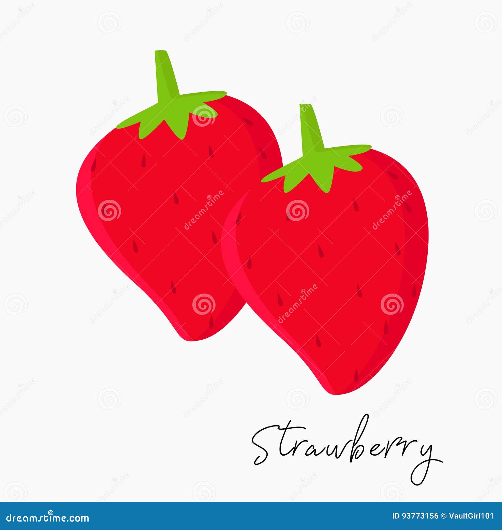 Strawberries Vector stock vector. Illustration of flat - 93773156