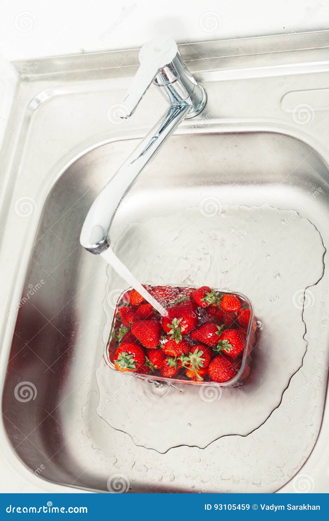 Strawberries are Washed in Water. Pure Fruit is Health Stock Image ...