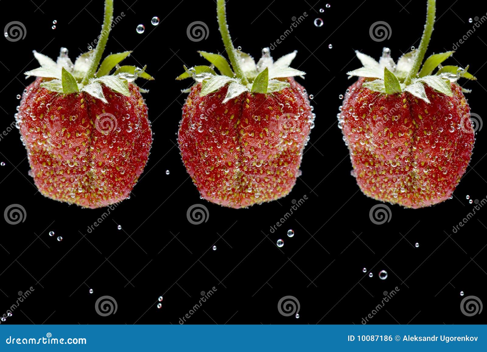 Strawberries in water stock photo. Image of macro, wash - 10087186