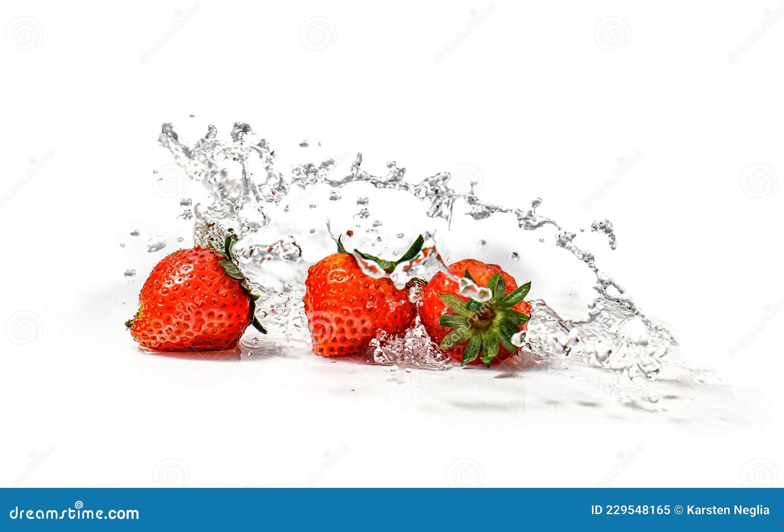 Strawberries In Water Splash, Isolated On White Background Royalty-Free ...