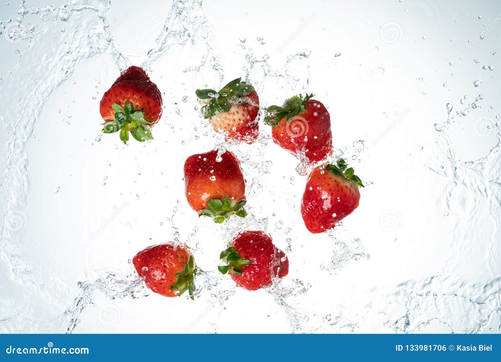 Strawberries In Water Splash, Isolated On White Background Royalty-Free ...