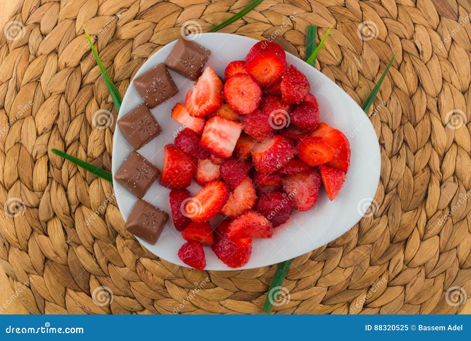 Strawberries on a White Plate Stock Image - Image of bright, blue: 88320525