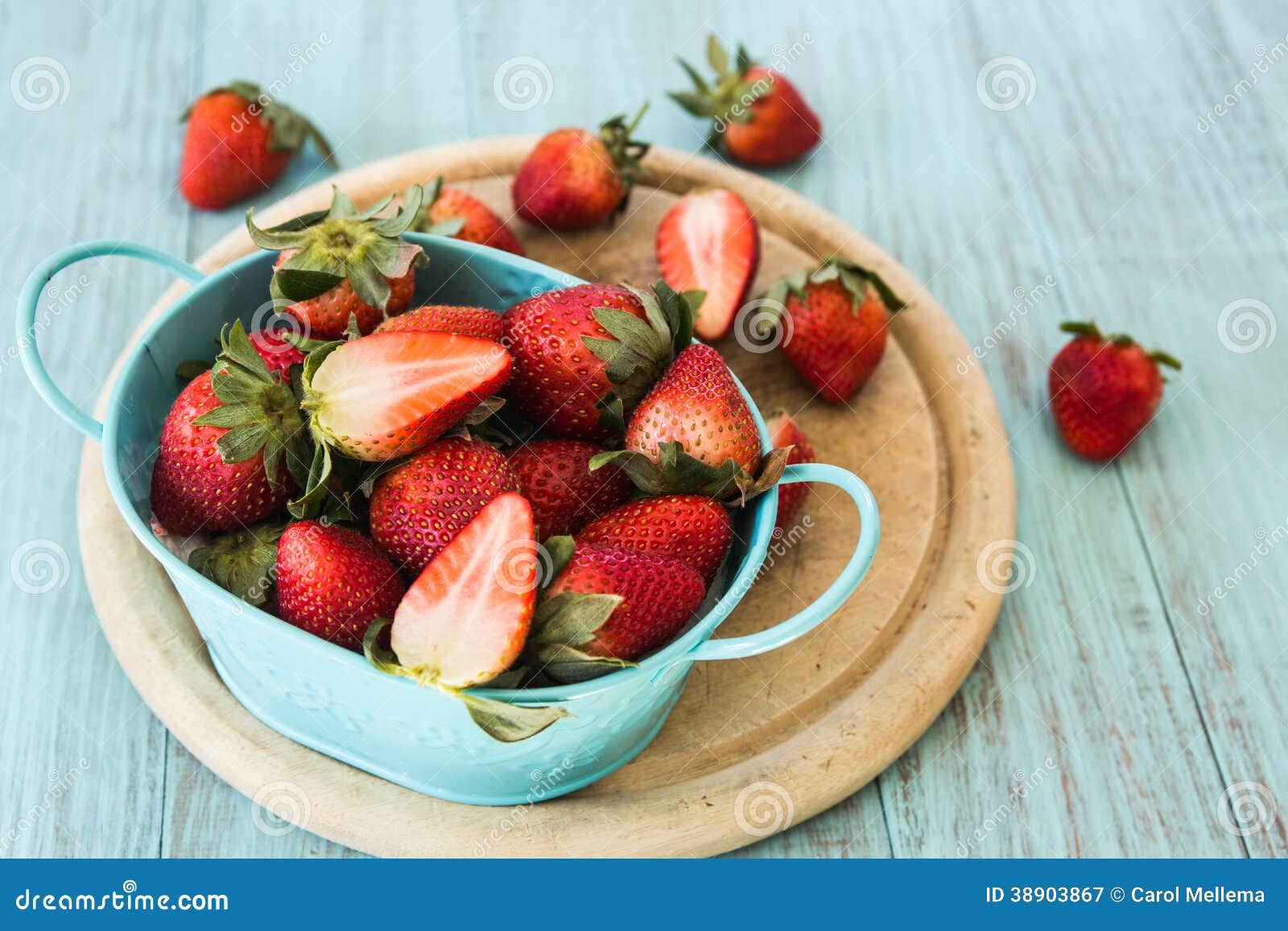 Strawberries on a Wood Cutting Board Stock Image - Image of nature ...