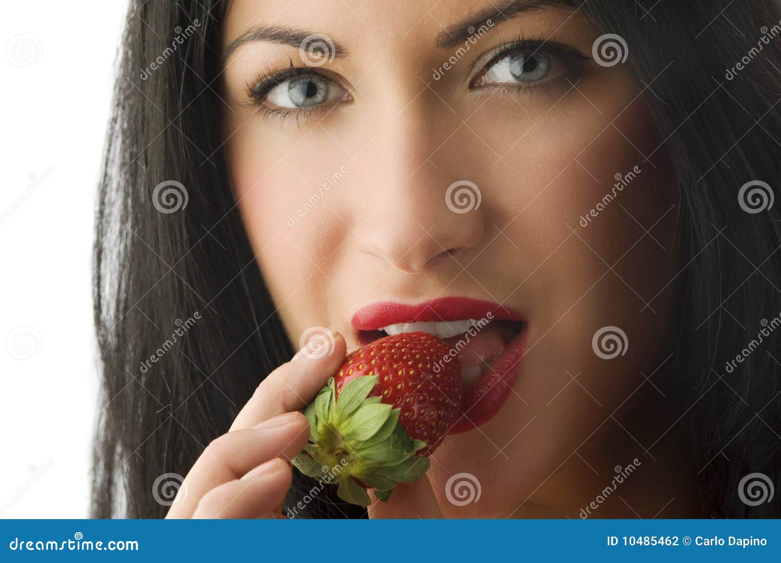 The strawberry stock photo. Image of lips, model, color - 10485462
