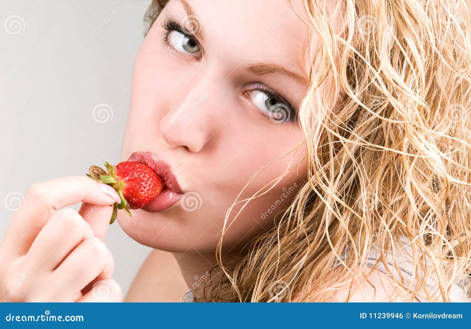Strawberry stock photo. Image of makeup, girl, dessert - 11239946