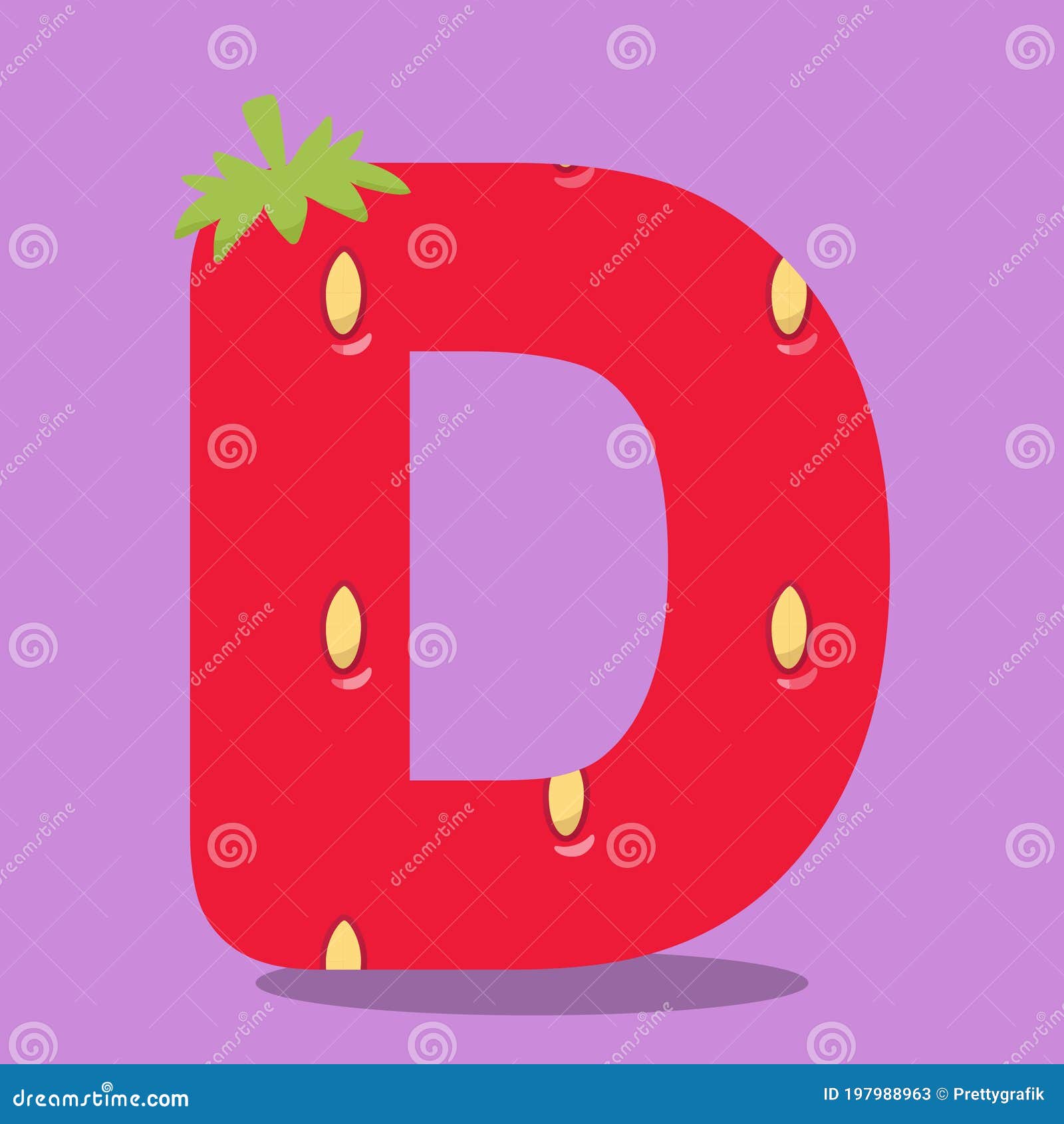 STRAWBERRY ALPHABET D 04 stock vector. Illustration of strawberry ...