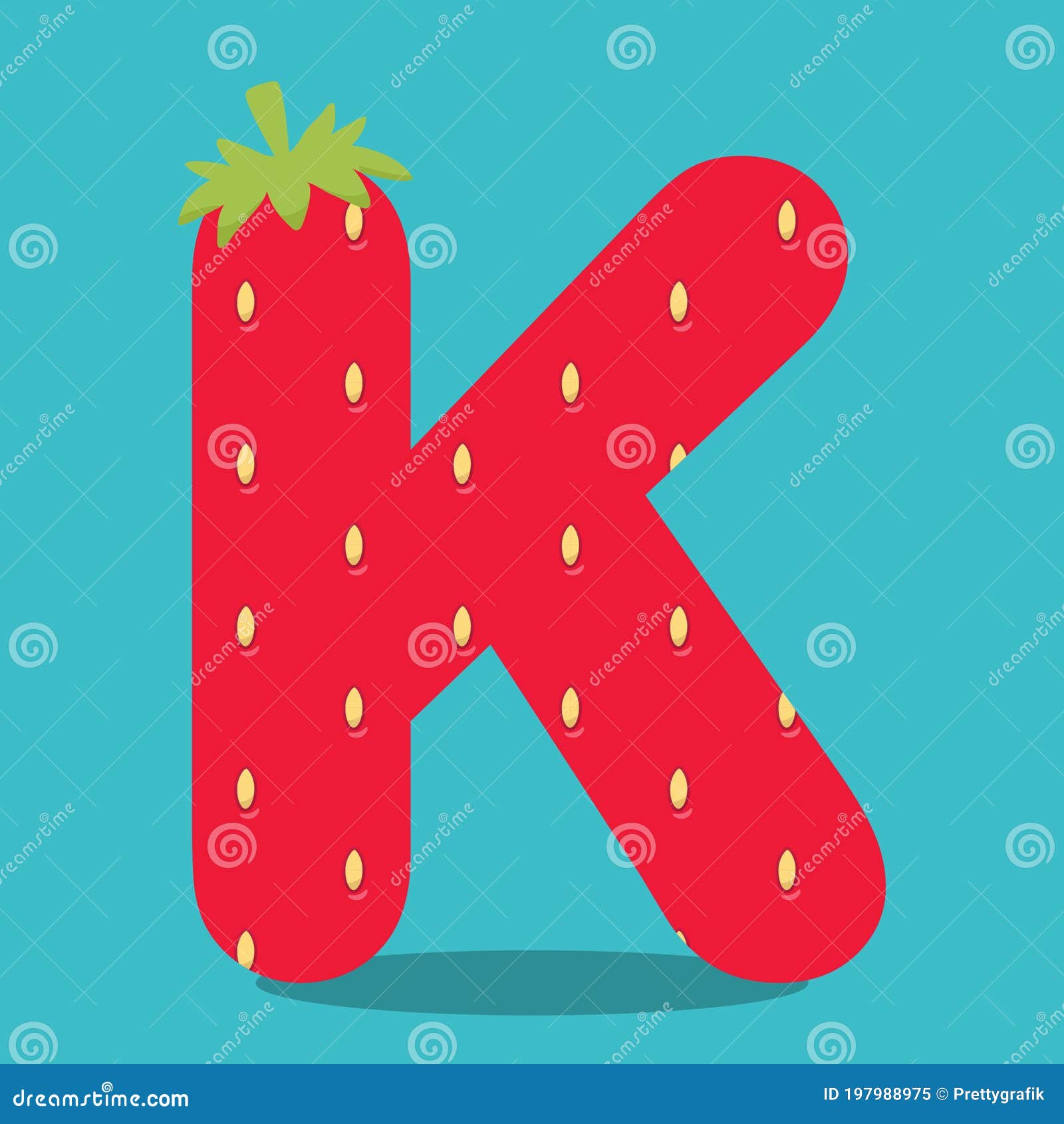 STRAWBERRY ALPHABET K 11 stock vector. Illustration of vector - 197988975