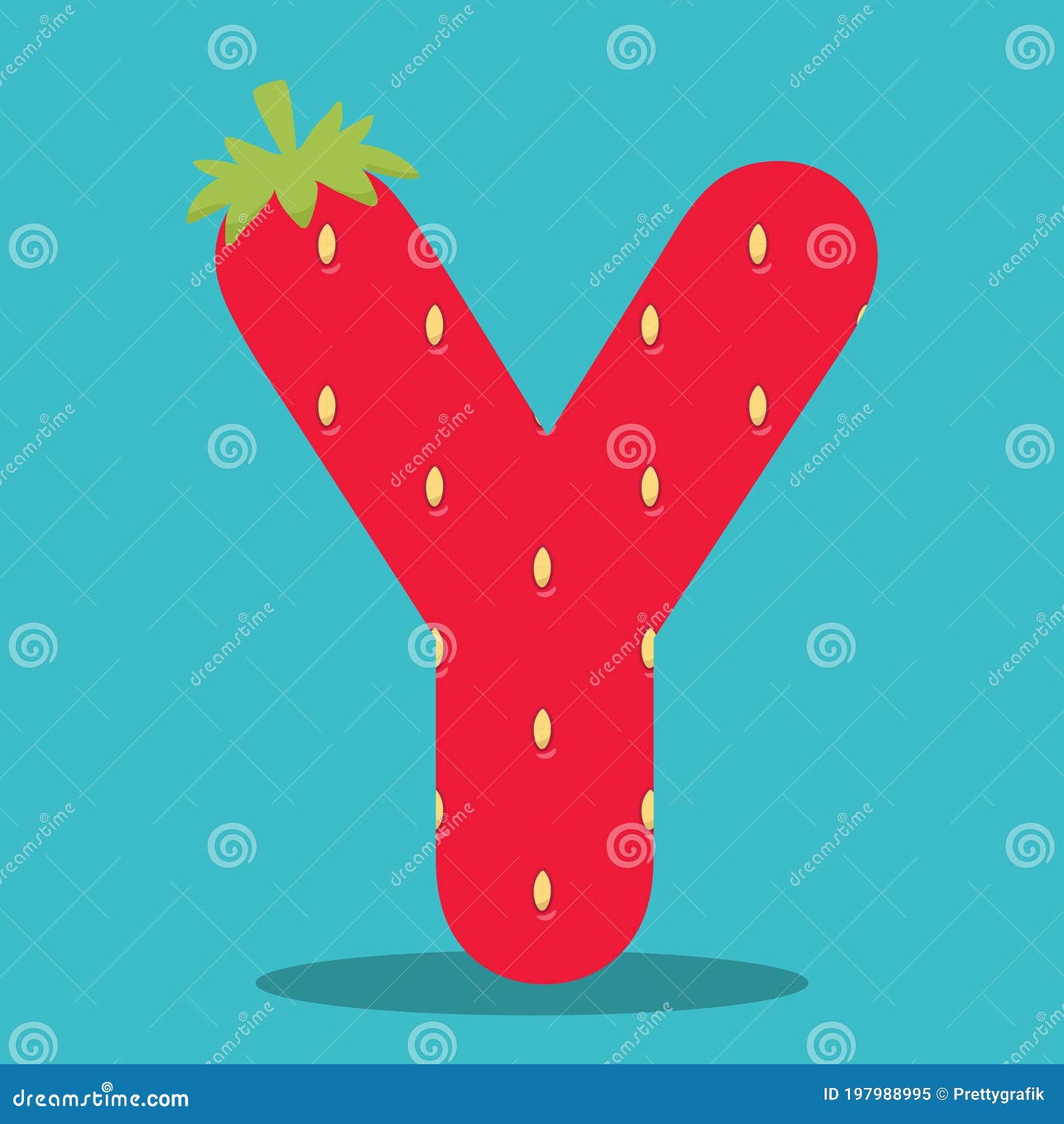 STRAWBERRY ALPHABET Y 25 stock vector. Illustration of graphic - 197988995