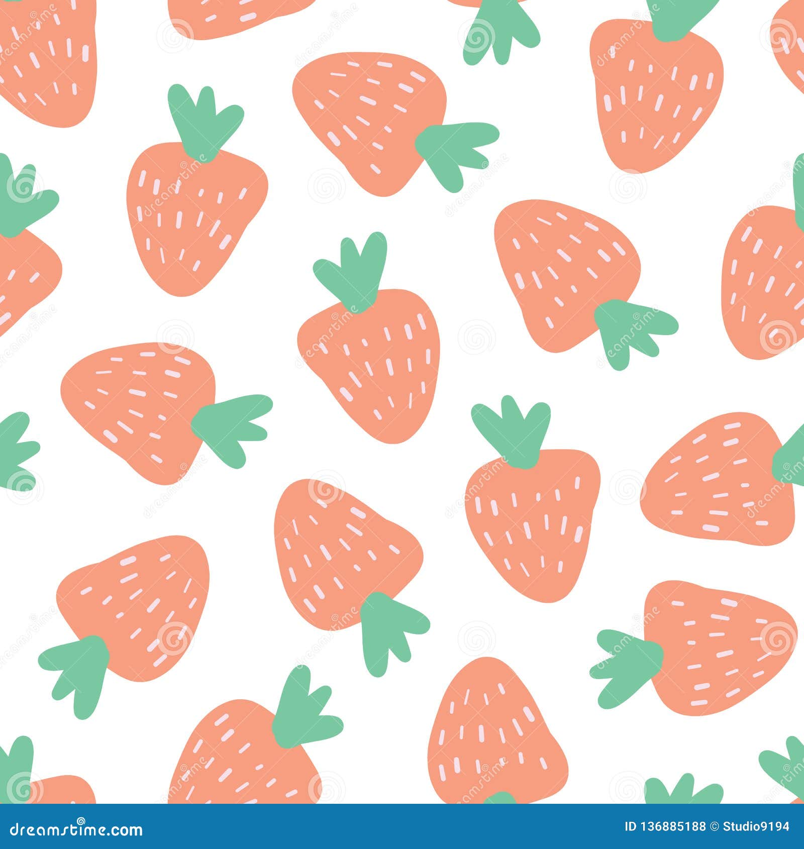 Strawberry Background. Vector Seamless Pattern Stock Vector ...