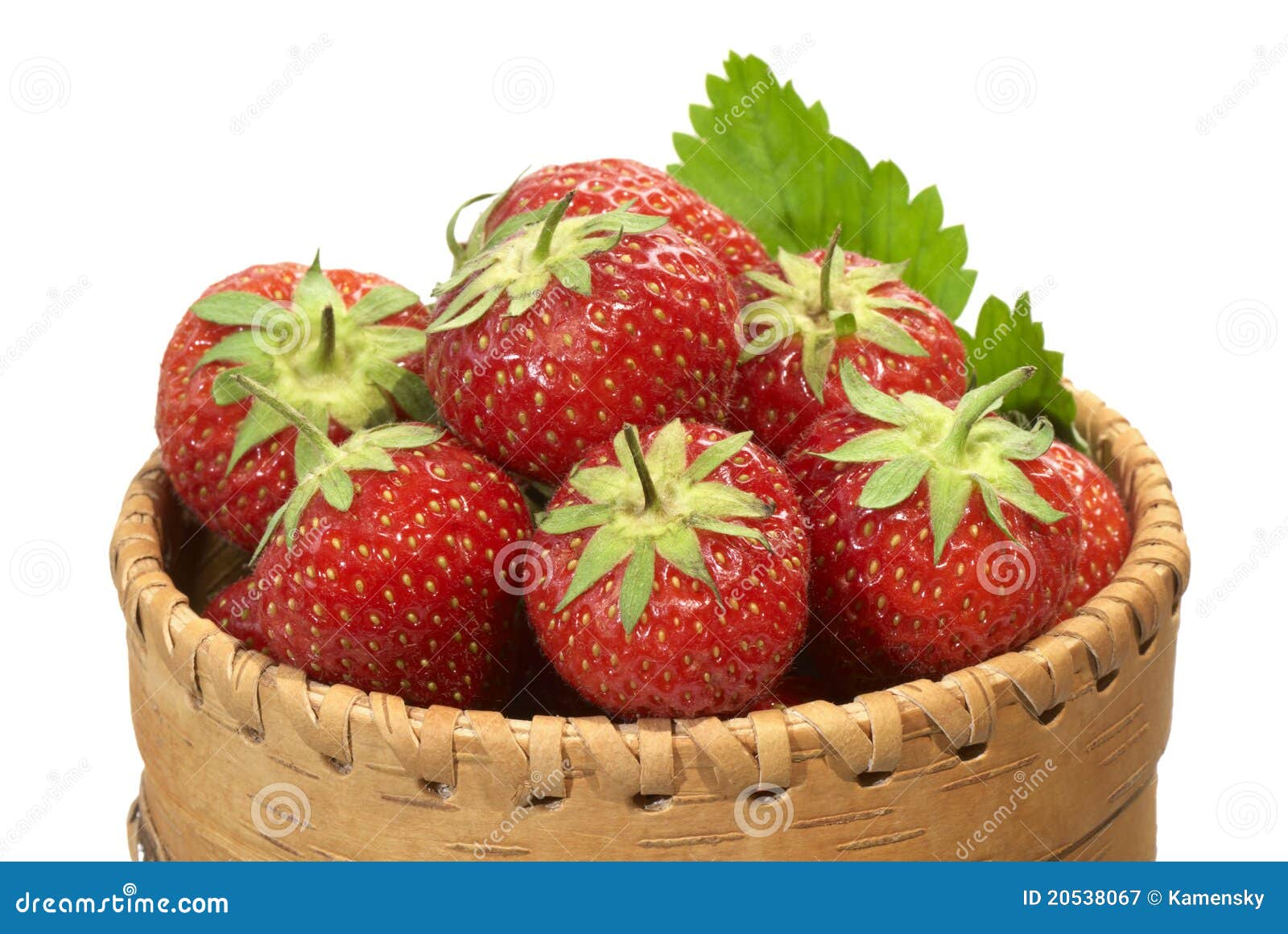 Strawberry in basket stock image. Image of group, isolated - 20538067