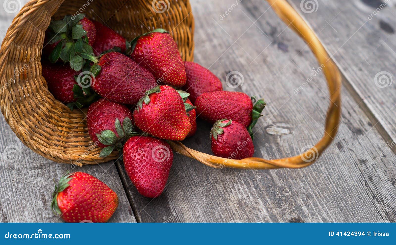 Strawberry in a Basket on the Table Stock Photo - Image of food, close ...