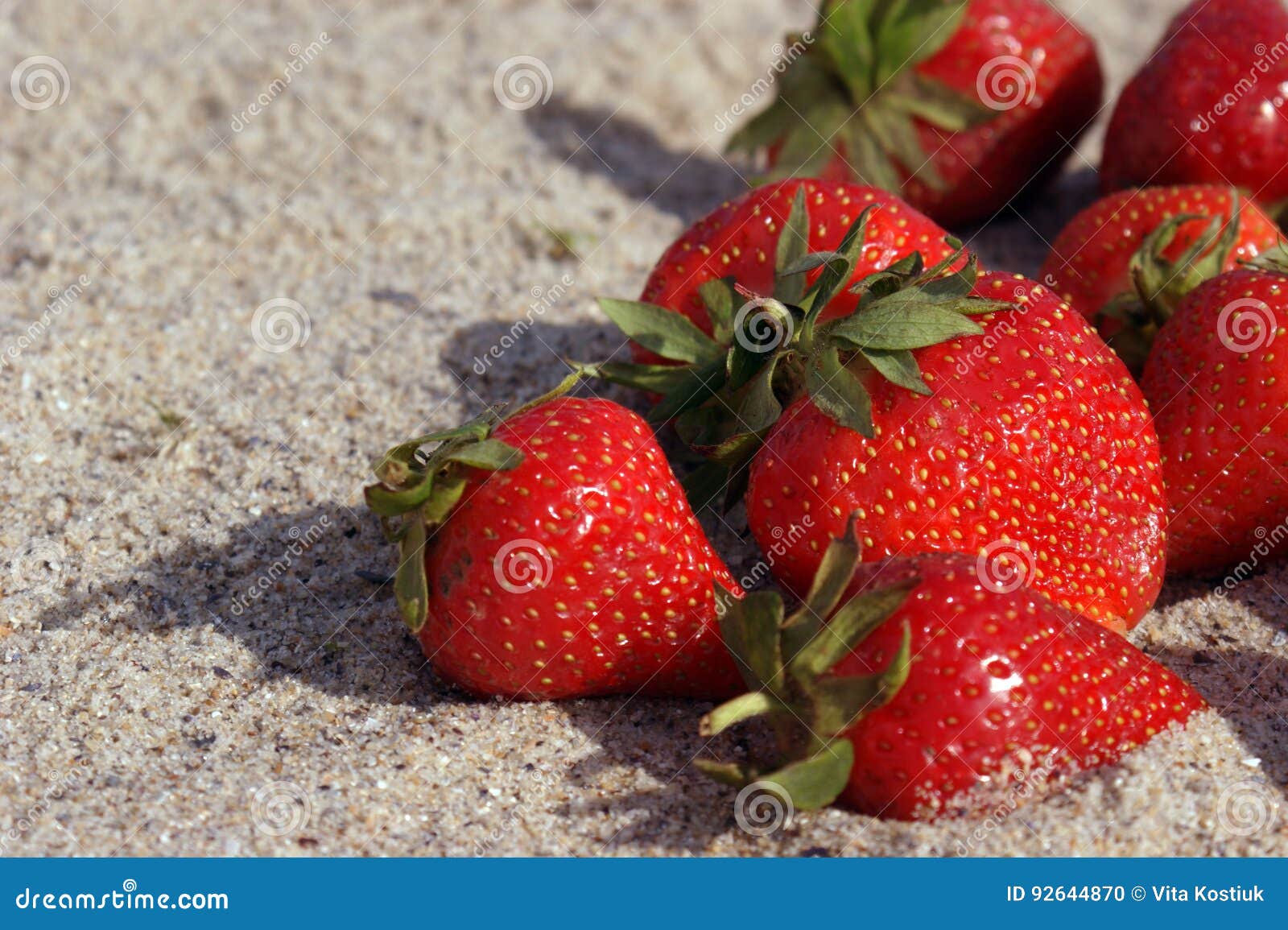 Strawberry on the beach stock photo. Image of alcohol - 92644870