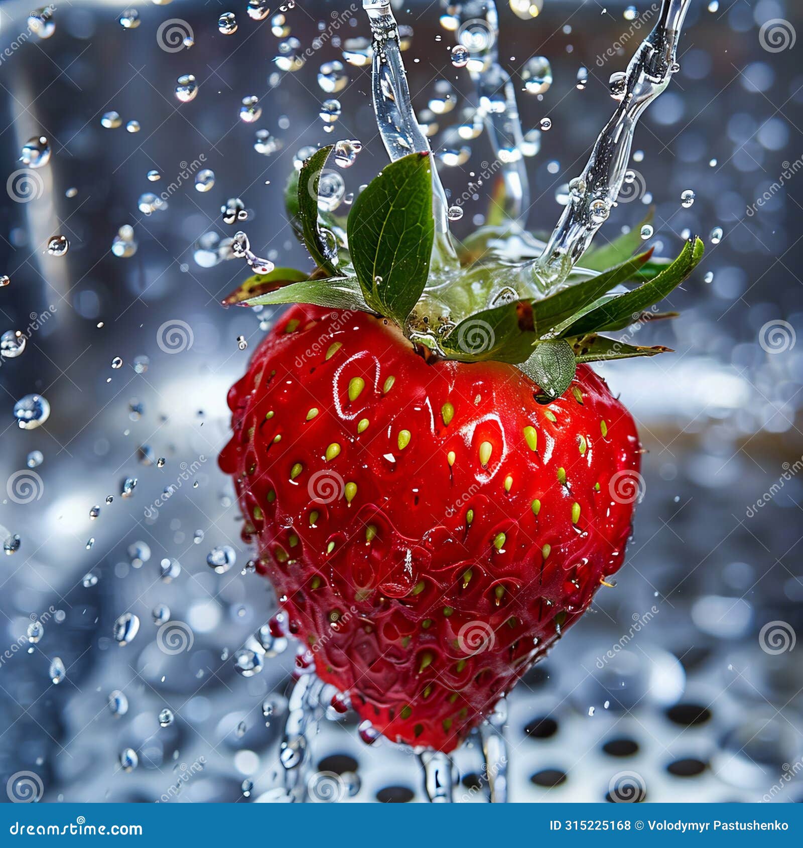 A Strawberry is Being Drenched in Water Stock Photo - Image of ...