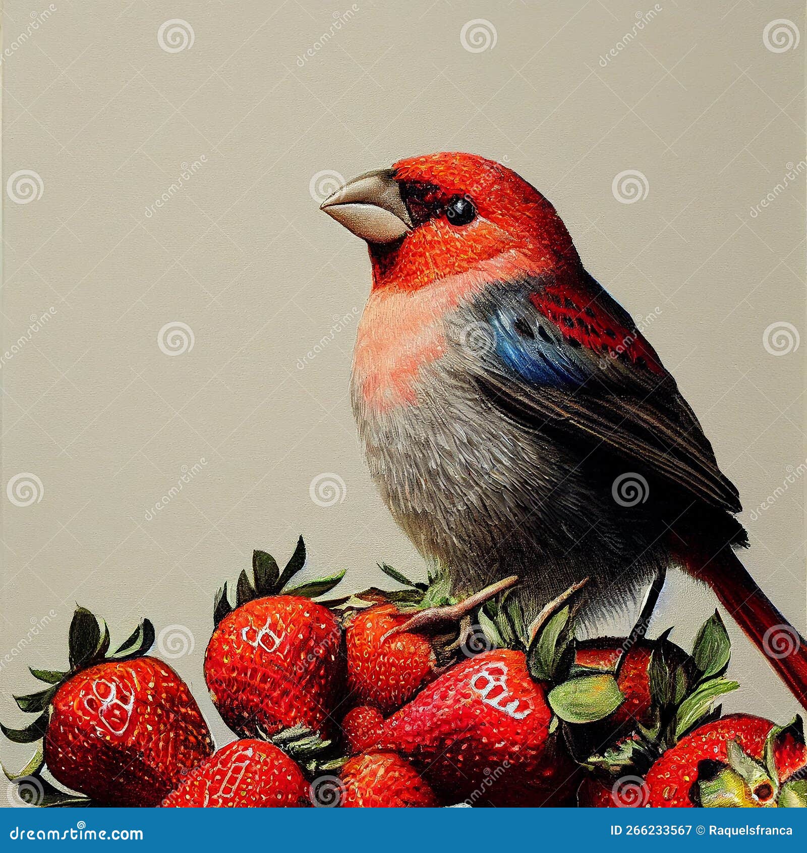Strawberry bird stock illustration. Illustration of paddy - 266233567