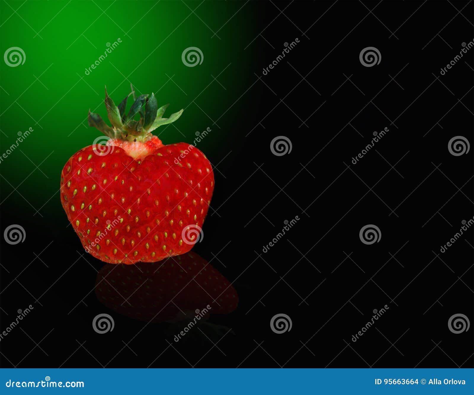 Strawberry on a Black Background Stock Photo - Image of berry ...