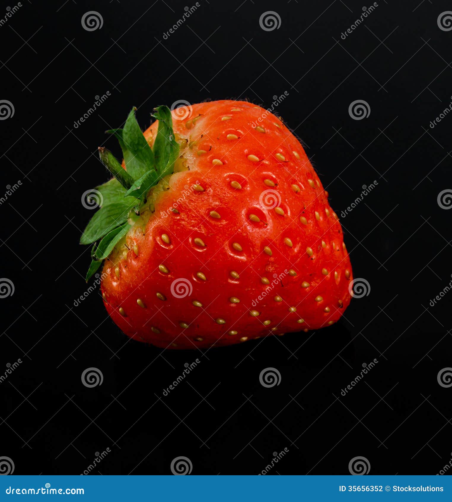 Strawberry on Black Background Stock Photo - Image of accessory ...
