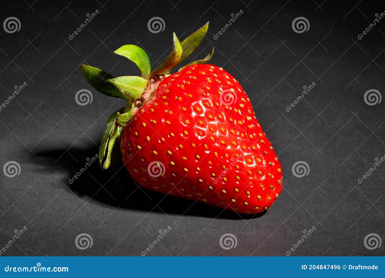 Strawberry on black stock photo. Image of black, studio - 204847496