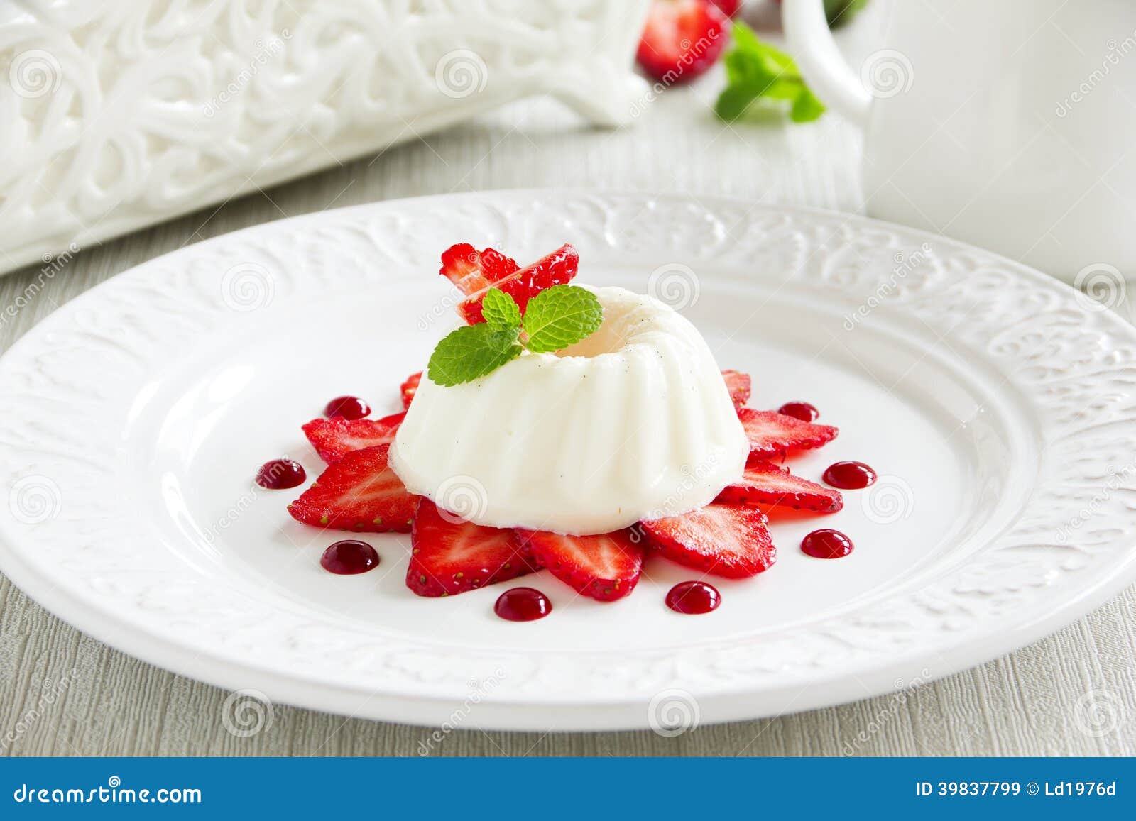 Strawberry blancmange stock image. Image of fruity, product - 39837799