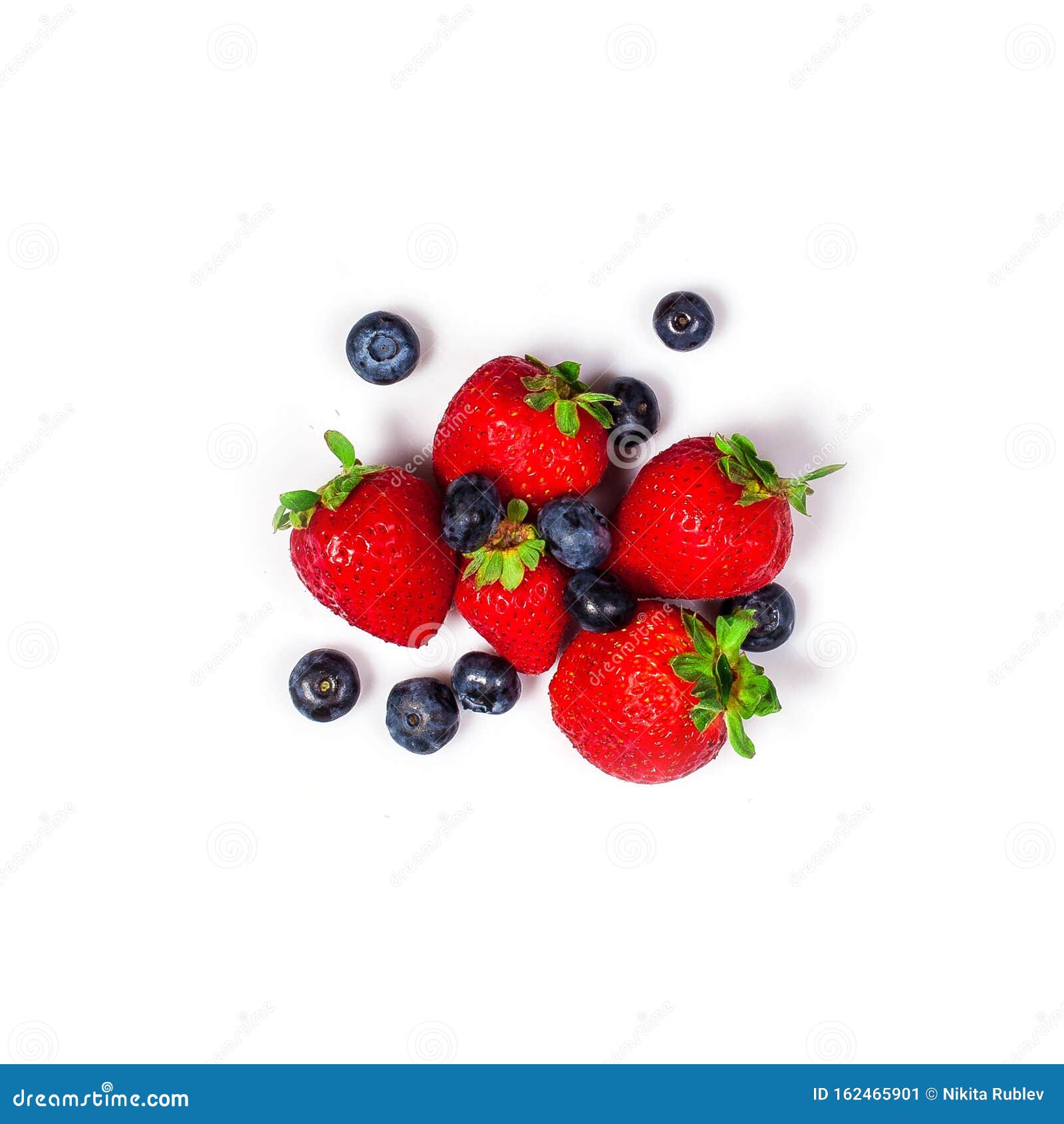 Strawberry and Blueberry Isolated on White Background Stock Image ...