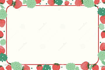 Strawberry Border Frame Vector Illustration Stock Illustration ...