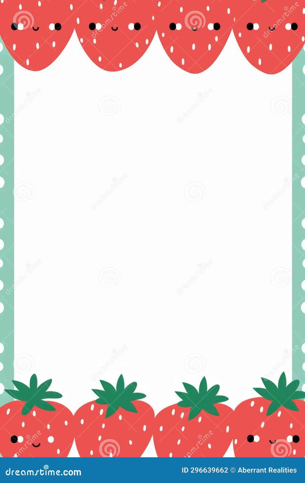 Strawberry Border, Frame Drawing. Cartoon Vector | CartoonDealer.com ...