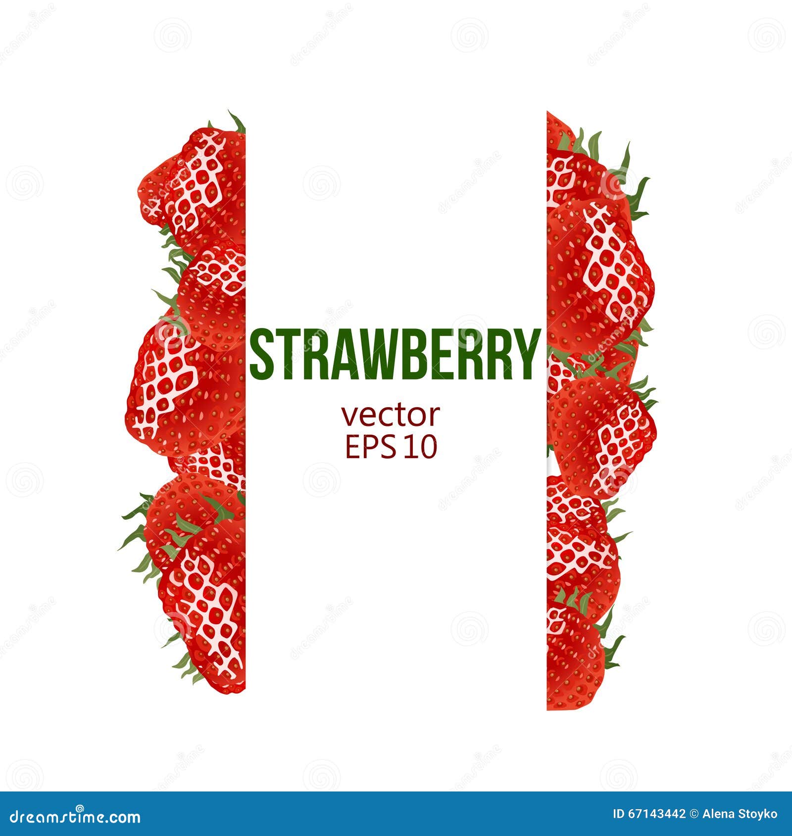 Strawberry Border, Frame Drawing. Vector Illustration | CartoonDealer ...