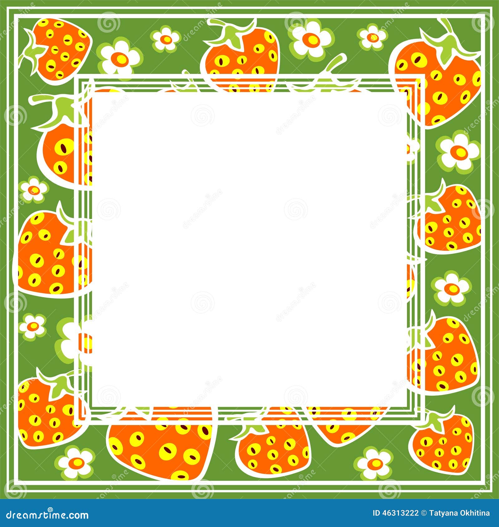 Strawberry border stock vector. Illustration of orange - 46313222