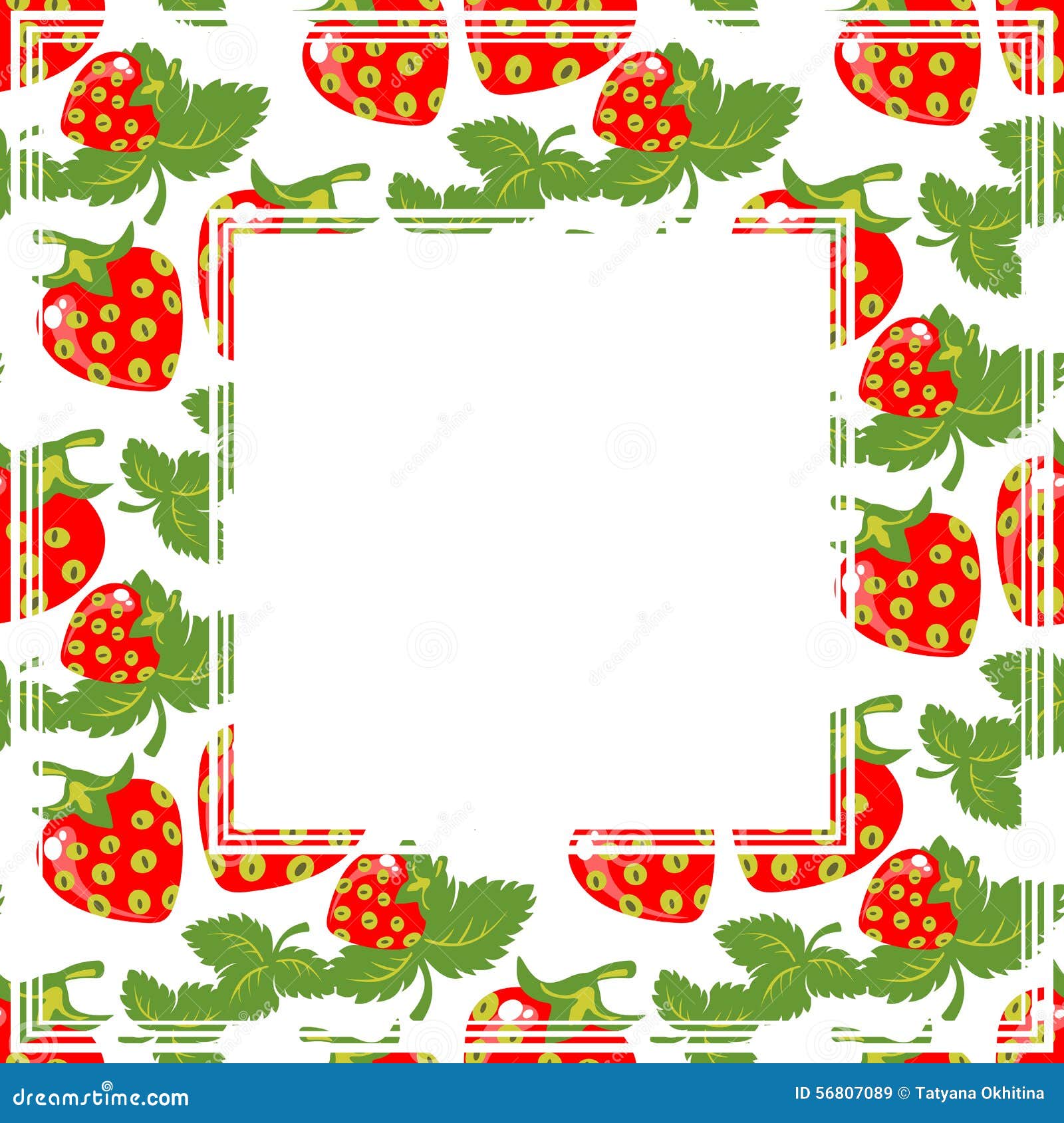 Strawberry border stock vector. Illustration of juicy - 56807089