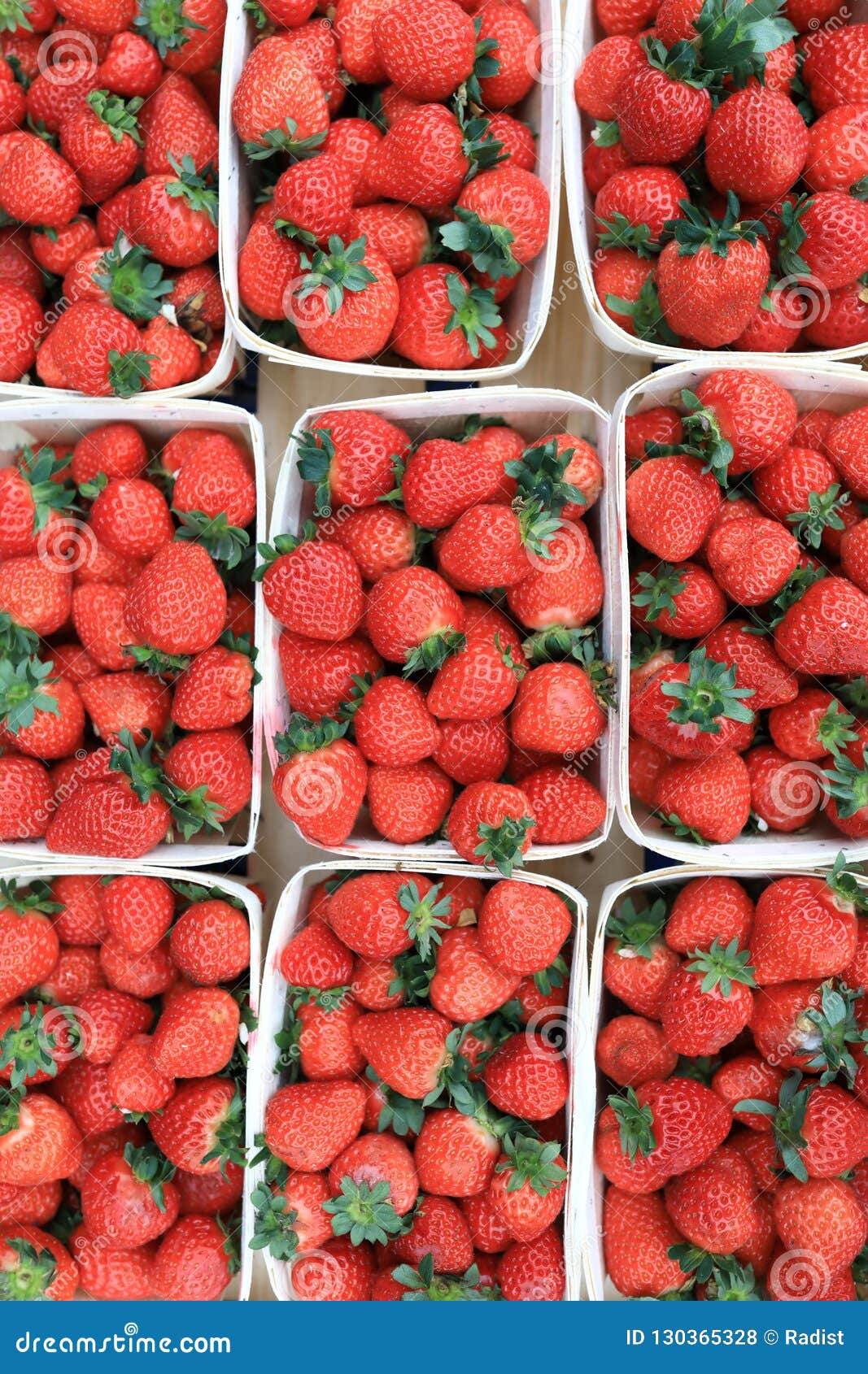 Strawberry in boxes stock photo. Image of dessert, berries - 130365328