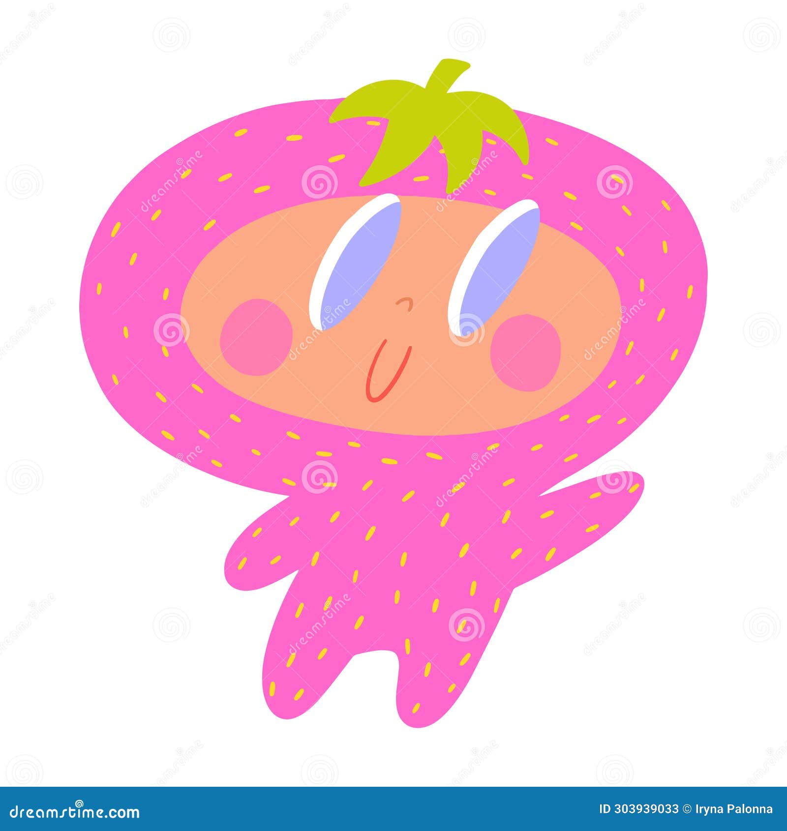 Strawberry Boy, Happy and Cute Smiling Character, Vector Illustration ...