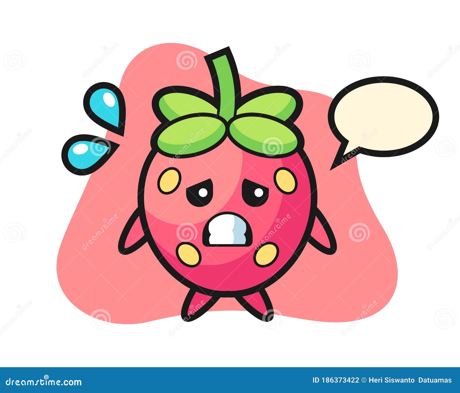 Strawberry cartoon afraid stock vector. Illustration of drawing - 186373422
