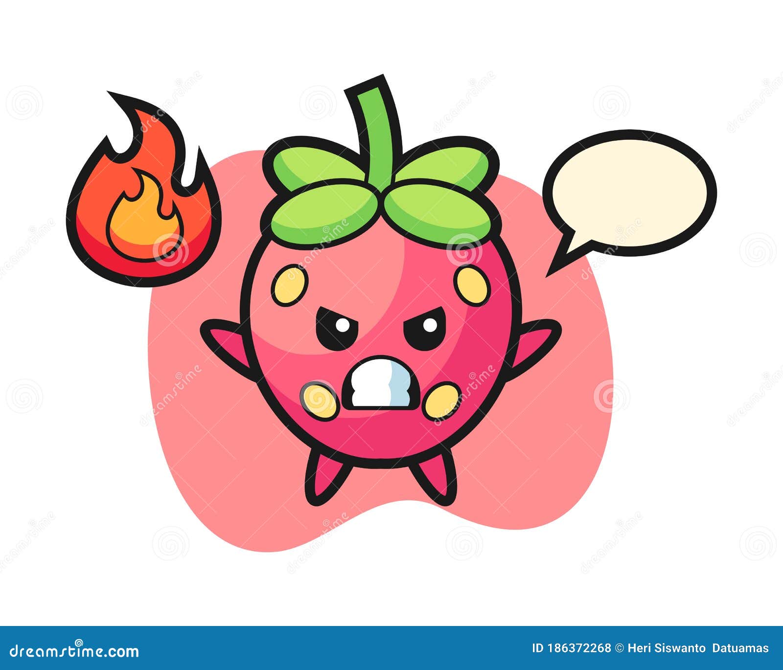 Strawberry cartoon angry stock vector. Illustration of market - 186372268