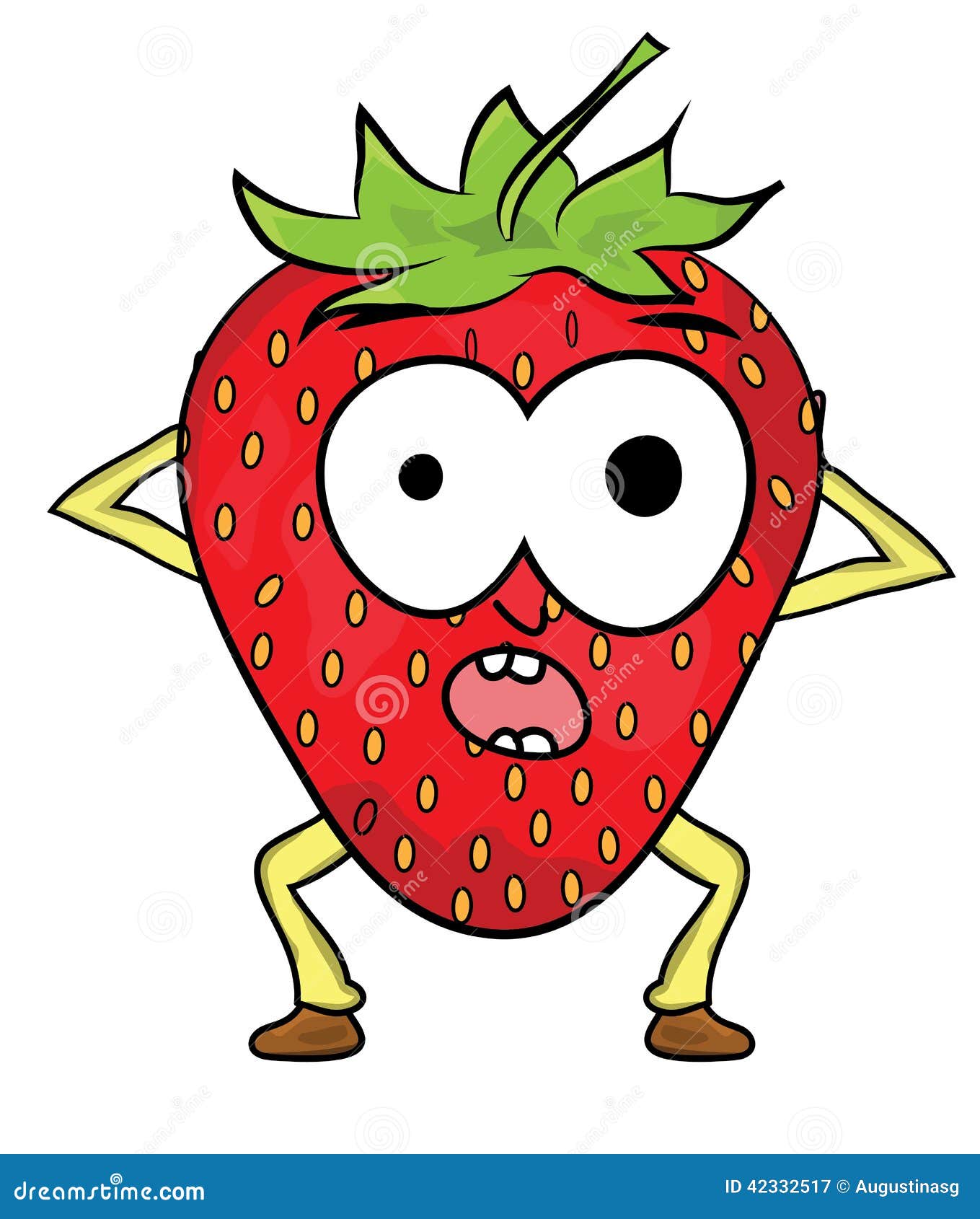 Strawberry Cartoon Character Stock Illustration - Illustration of ...
