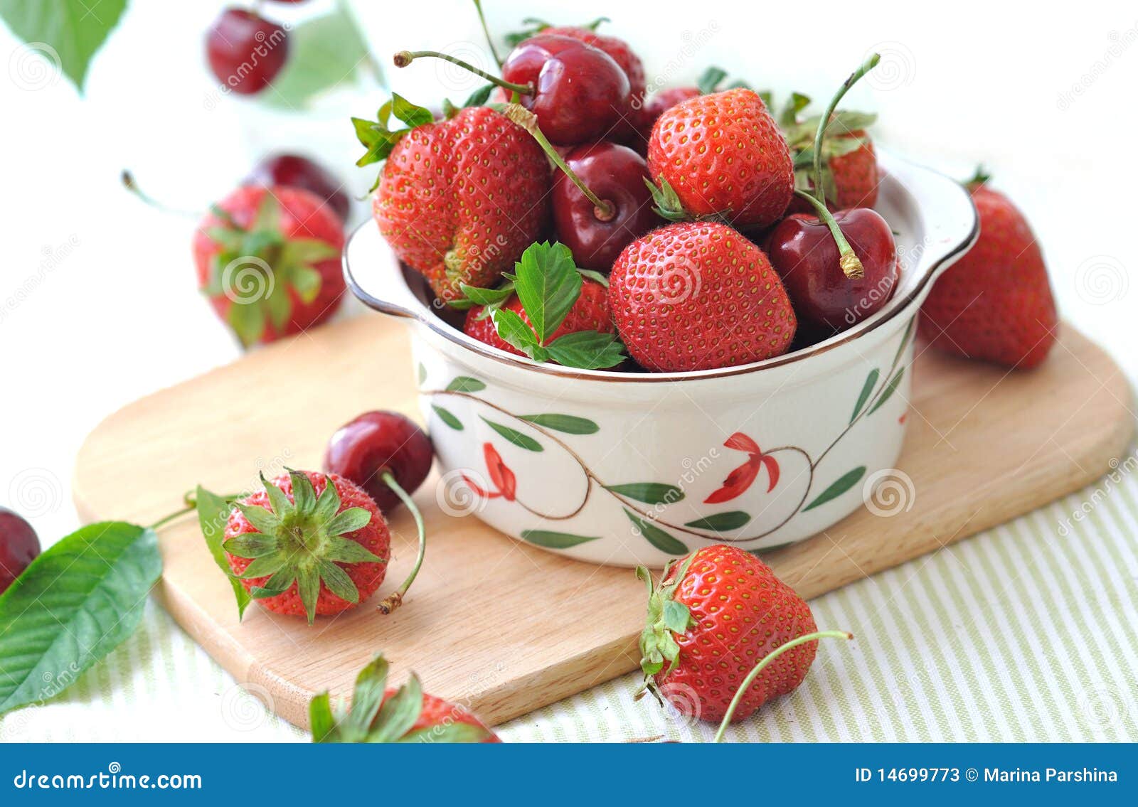 Strawberry and cherry stock image. Image of healthy, dessert - 14699773