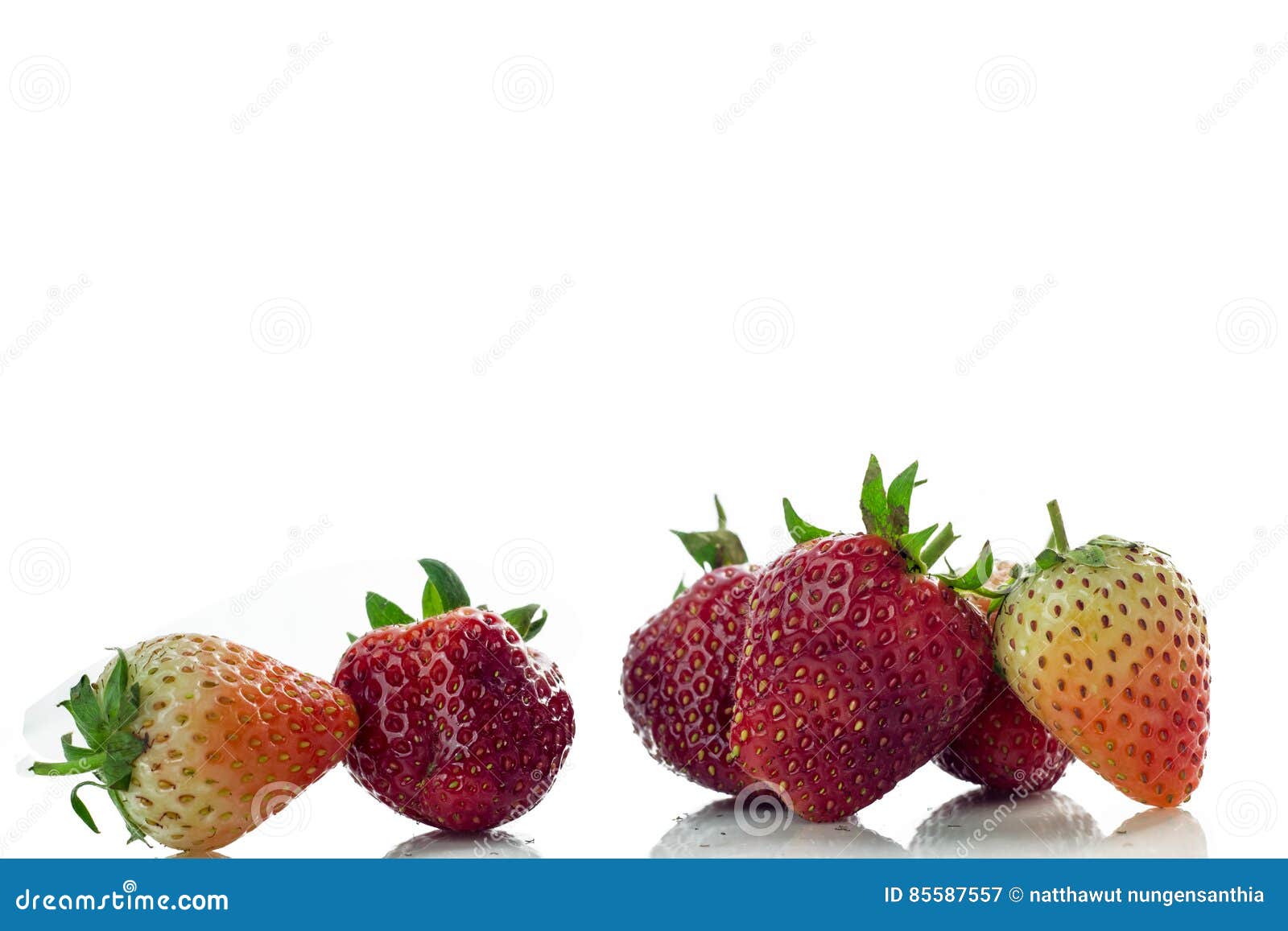 Strawberry Cherry Red on White Isolate,Front View Isolated Whit Stock ...