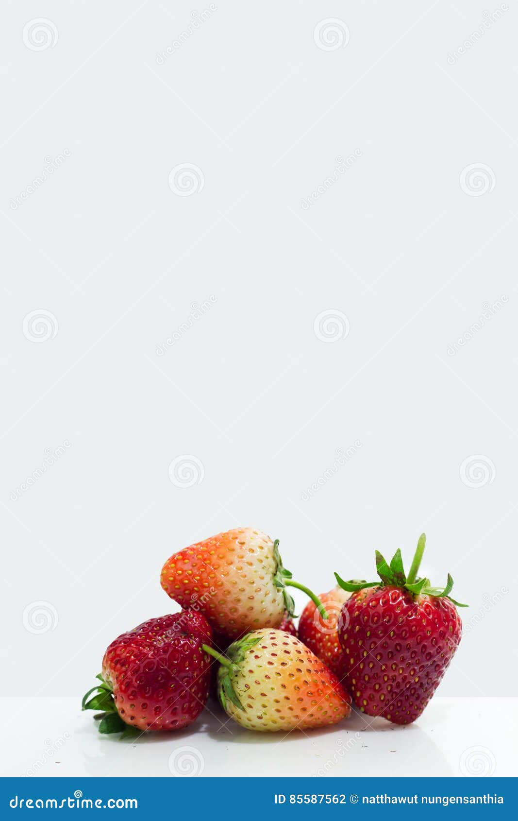 Strawberry Cherry Red on White Isolate,Front View Isolated Whit Stock ...