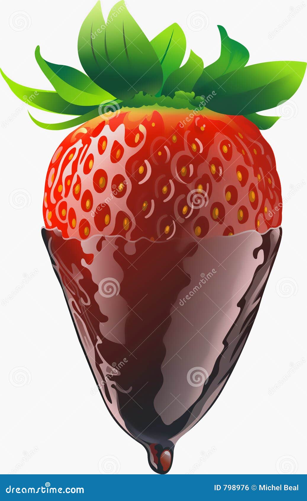 Strawberry with chocolate stock illustration. Illustration of dipped ...