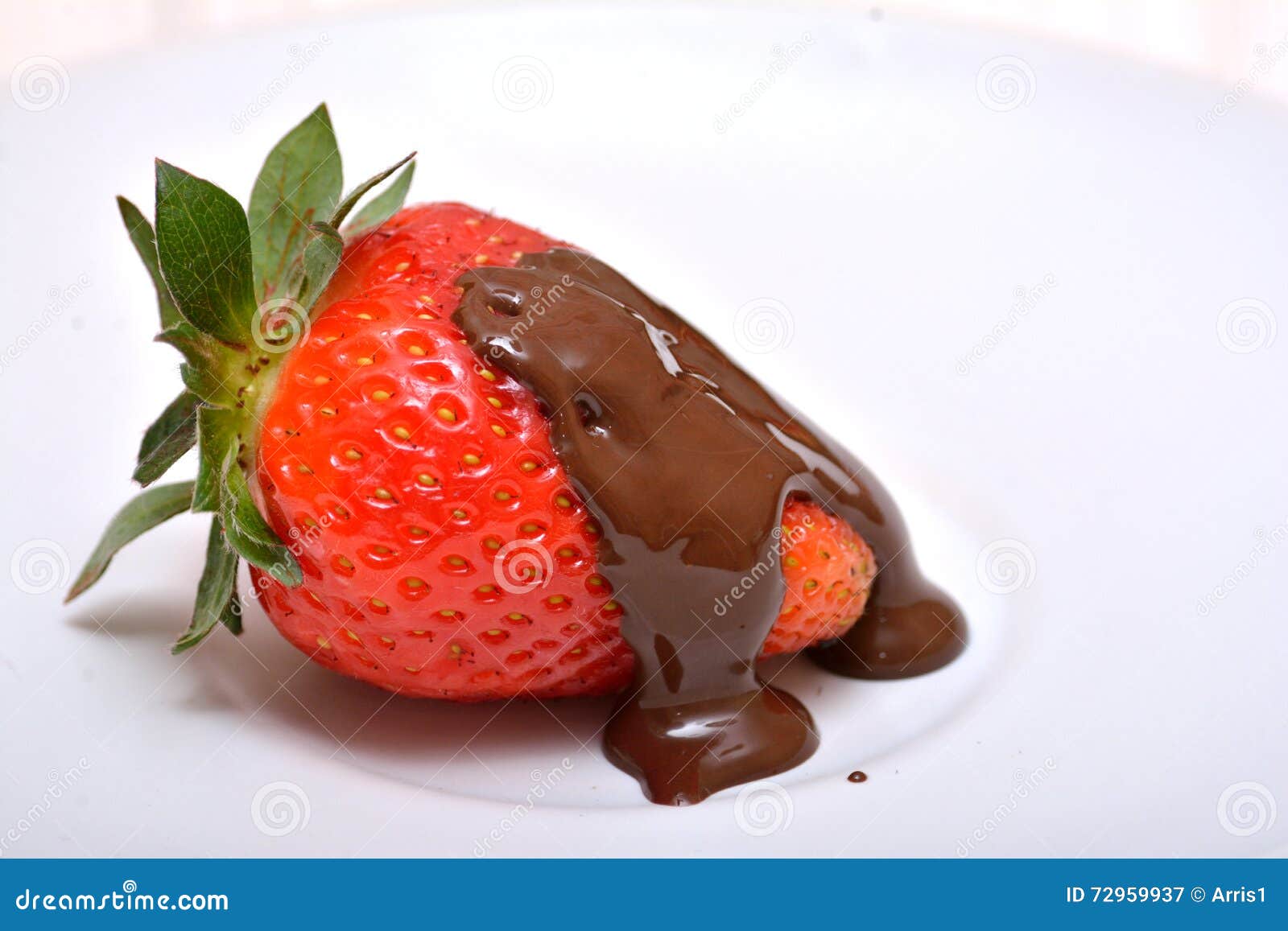 Strawberry with chocolate stock image. Image of melted - 72959937
