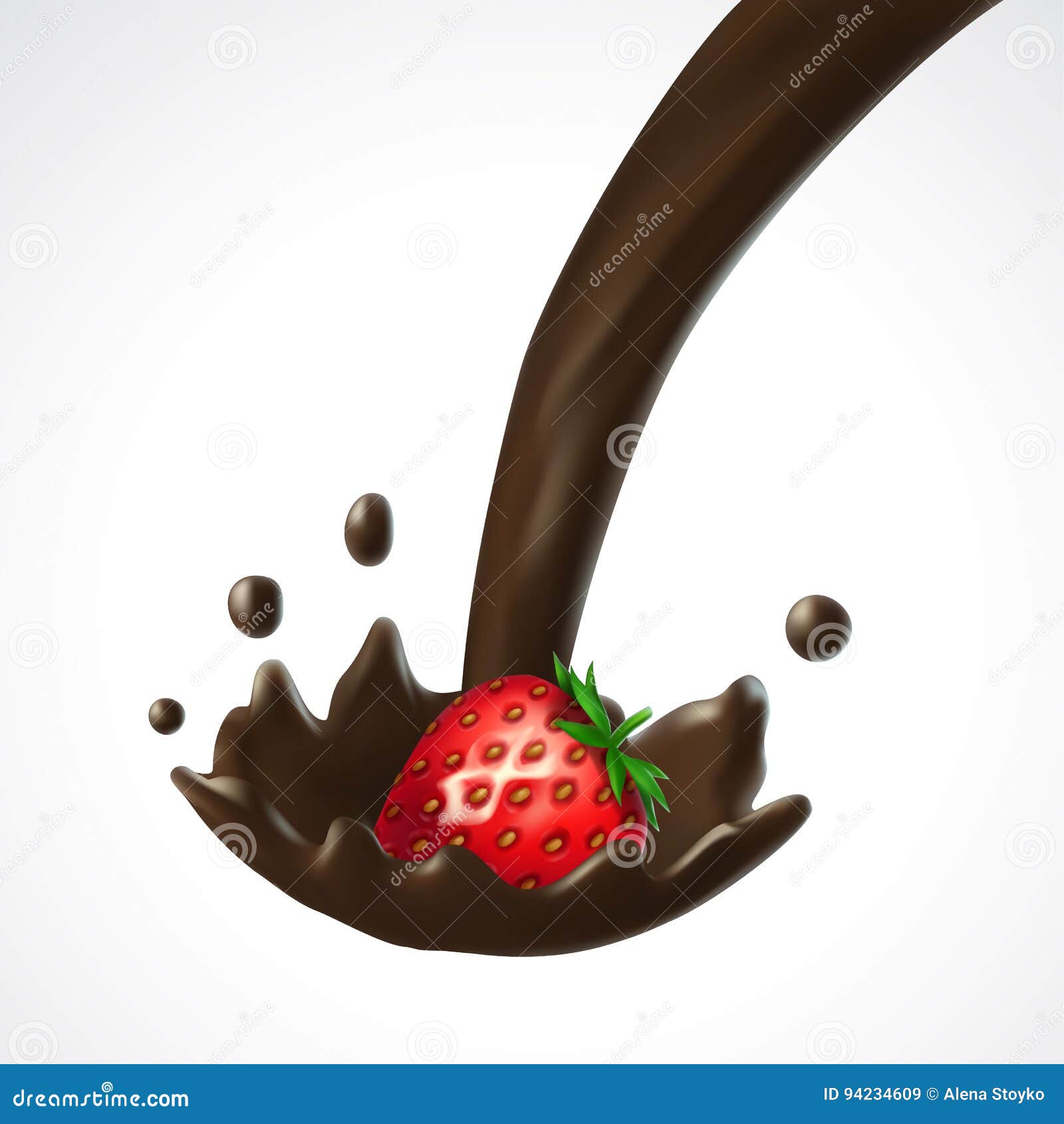 Strawberry and Chocolate Splash Stock Vector - Illustration of dark ...
