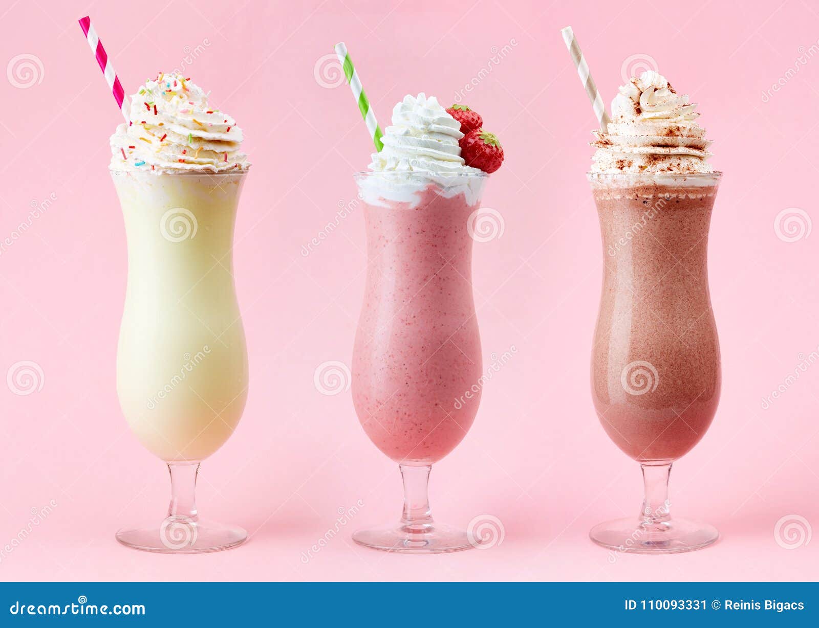 Vanilla, Strawberry and Chocolate Milkshake Stock Image - Image of ... Vanilla, Strawberry and Chocolate Milkshake Stock Image - Image of ...